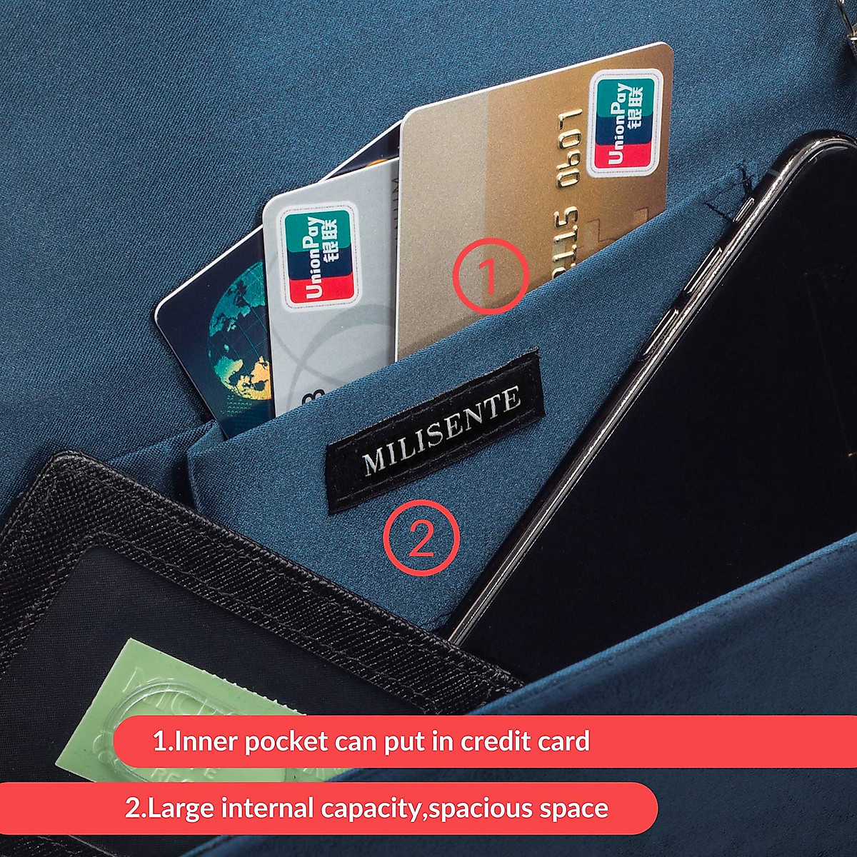 Milisente Clutch Purses For Women Suede Pleated Evening Bag Bridal Evening Clutch Bag (Navy)