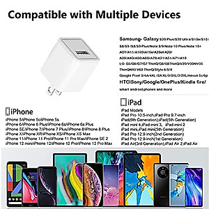 USB Wall Charger Cube,Small iPhone Charger Block,5W USB Power Adapter Wall Charger Brick Travel Plug Compatible with iPhone 11/Pro Max/XS Max/Xs/XR/8/7/6/Plus/5/SE/iPad/Samsung/Android/LG/Kindle/Micro