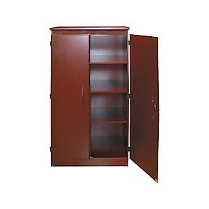 South Shore Tall 2-Door Storage Cabinet with Adjustable Shelves, Royal Cherry