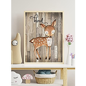 Woodland Nursery Decor for Boys - Animal Pictures Wall Art - Baby Room Animal Prints on Shiplap Background - Bear Deer Fox Raccoon Owl Squirrel Decor - Set of 6 PRINTS - 8x10 - UNFRAMED