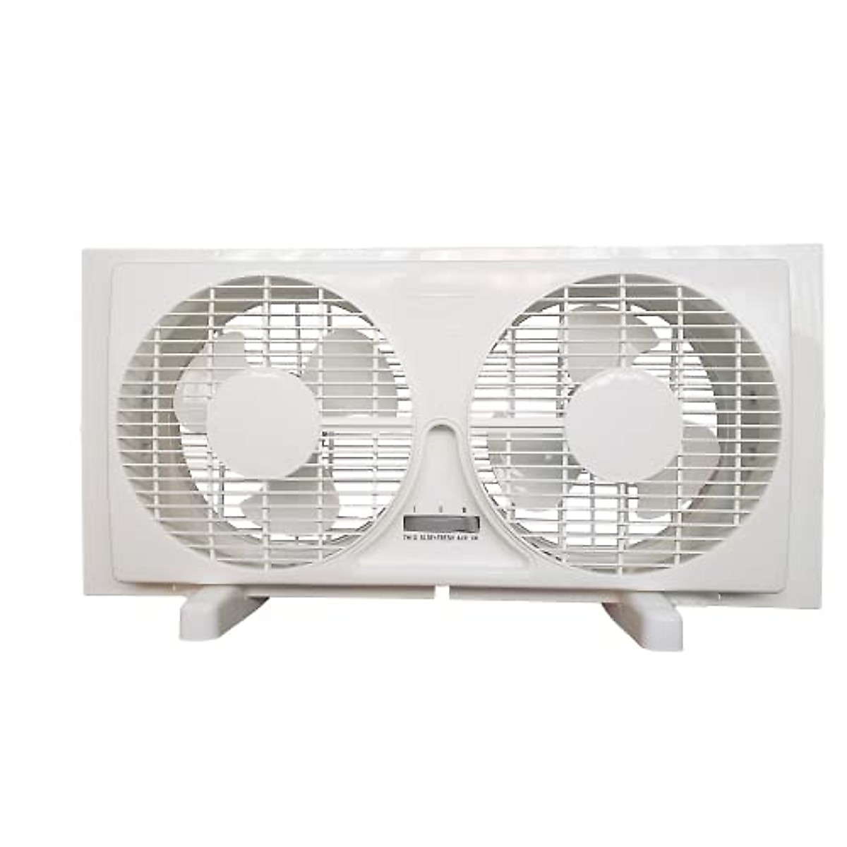 JOEY'Z 9-inch Twin Window Fan with Manual Reversible Airflow Control, Auto-Locking Expanders, and 2-Speed Fan Switch (Min. 22.4" Max. 34.3") Expanders and Leg Stands Included