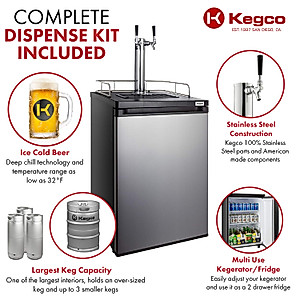 Kegco K209SS-2 Keg Dispenser, stainless steel