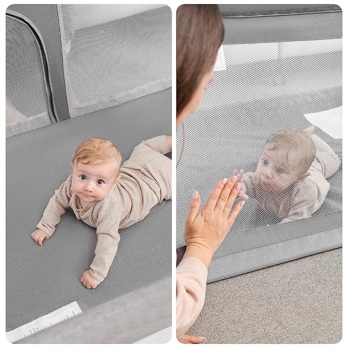 Foldable Baby Playpen, RONBEI Portable Foldable Playpen for Babies and Toddlers, Travel Indoor Outdoor Baby Playpen Lightweight Play Yard