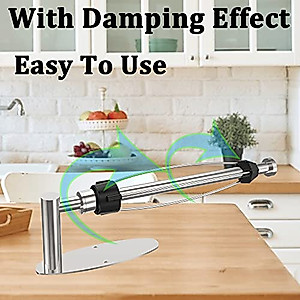 Paper Towel Holder Under Cabinet Brushed Nickel Wall Mount Paper Towel Holders Under Counter Hanging Paper Towel Rack Self-Adhesive Or Drilled with Damping Stainless Steel for Kitchen Bathroom Rv