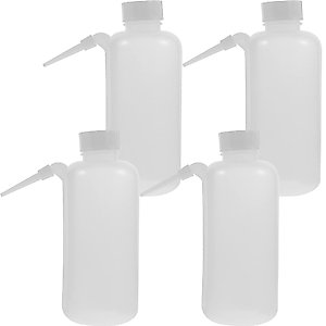 Hemobllo Safety Wash Bottles- Unitary Wash Bottles PE Squirt Bottles Lab Squeeze Bottle Chemical Wash Bottle, Lab Water Squirt Bottle Watering Tool Tattoo Wash Bottle (4PCS)