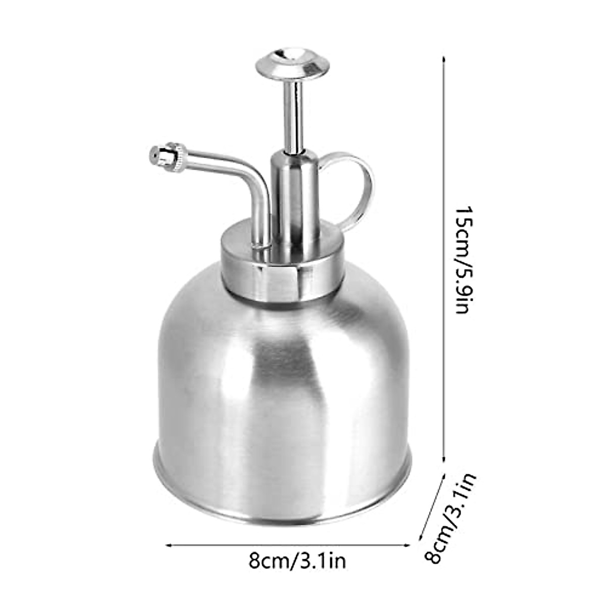 Mokernali Pressure Sprayer Bottle, Stainless Steel Watering Can, Hand Pressure Adjustable Plant Sprayer Watering Pot for Indoor Garden Plants