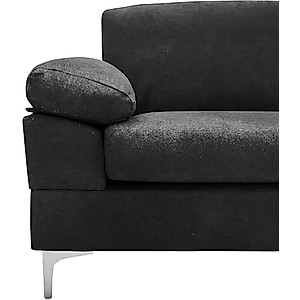 ERYE Oversized U-Shaped Sectional Sofa Couch Modular Deep Seat Sofa&Couch with Reversible Chaise Daybed,Movable Ottoman,Sturdy Metal Legs and Pillow-Top Armrests for Home Office Apartment Living Room