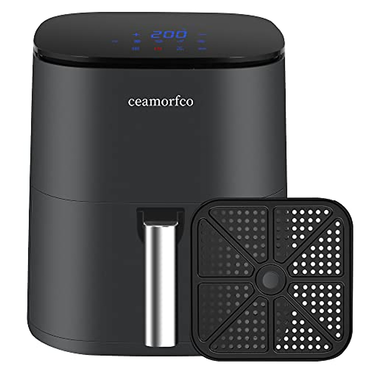 Air Fryer Oven 6 Quart Compact air fryers Oilless Oven 12-in-1 Nonstick and Dishwasher-Safe Basket , Exclusive Recipes, Tempered Glass Display, Customized Temp/Time,airfryer Nonstick Basket, Quiet, Fit for 1-5 People (6QT Air Fryer Black)