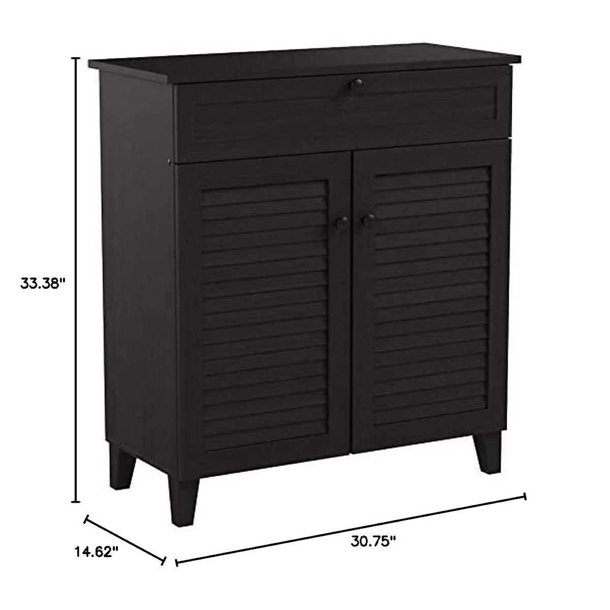 Baxton Studio Calvin Shoe-Storage Cabinet, Espresso