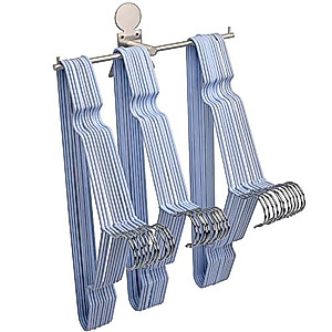 Clothes Hanger Organizer Stacker Storage Holder Rack for Closet and Laundry Room Tidier, Wall Mount, Adhesive or Drilling Installation, Stainless Steel