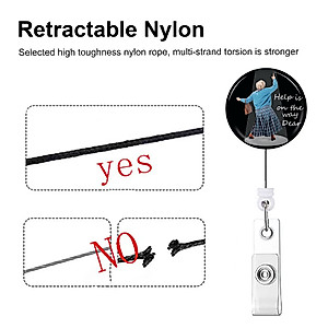 Help is on The Way Dear Badge Reel,Funny Badge Reels Retractable,Badge Holder Retractable Clip，Retractable Badge Holders for Nurses Office Teacher Blcak