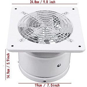 Nalle 8 inch Exhaust Fan 80W 500CFM Through-wall installation Ventilation Fans 110V Exhaust Smoke Fan with Power Cord for Kitchen,Bathroom,laundry room,Garage (white)