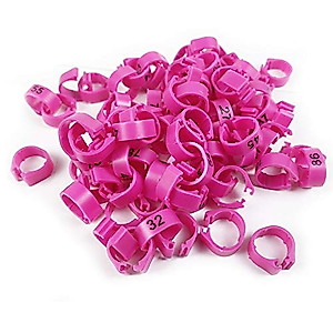 SRRPSPIGEON Pigeon Ring Bird Leg Bands Foot Ring Leg Ring Multi-Color Numbered 1-100 8mm Racing Parrot Chicks Duck Clip Rings Band (Yellow)