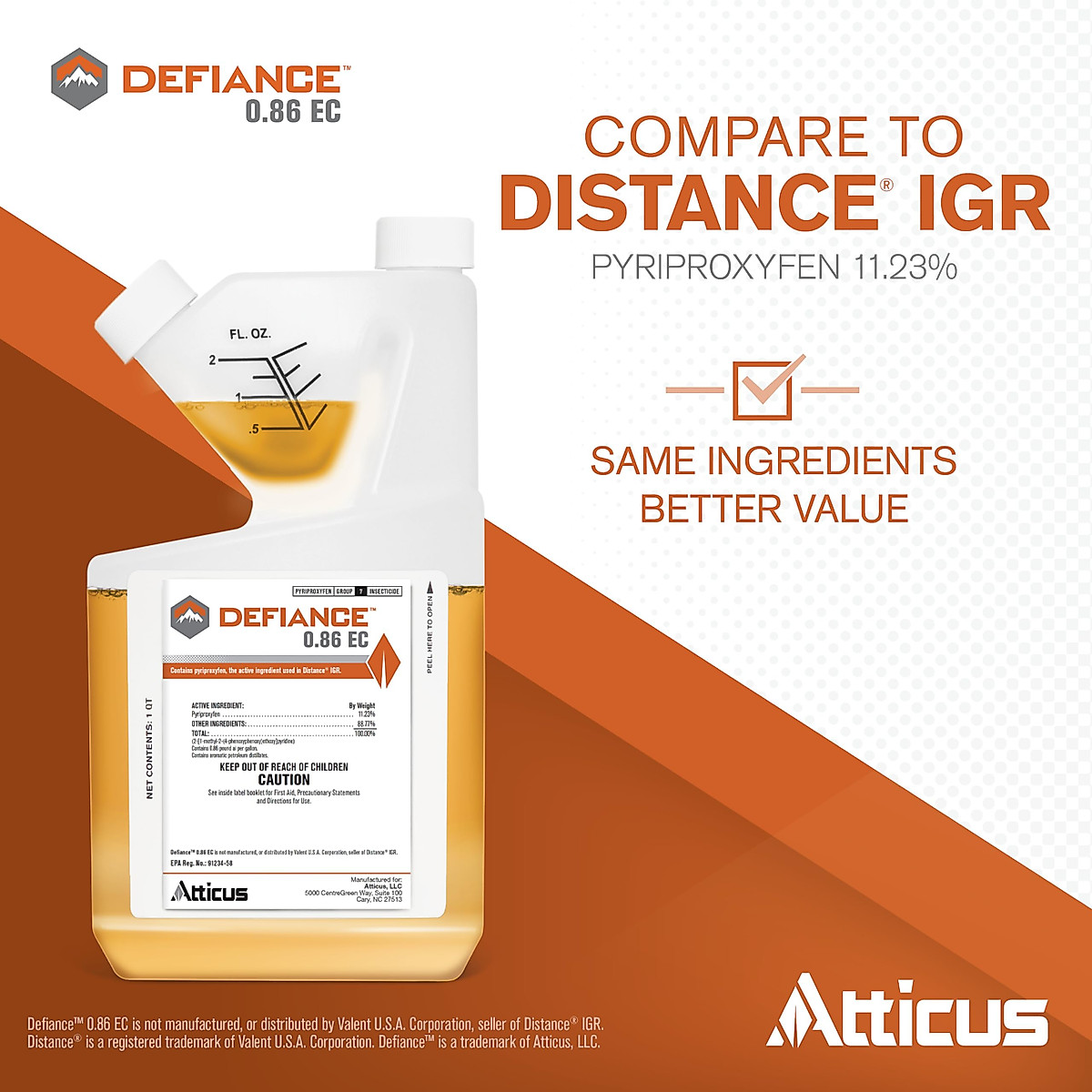 Defiance 0.86 EC Insect Growth Regulator (32 OZ) - Compare to Distance IGR - Pyriproxyfen 11.23%