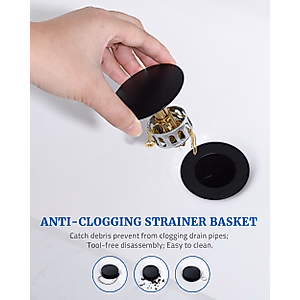 PerPaiMe Waterfall Bathroom Sink Faucet - 4 Inch Centerset Bathroom Faucet Two Handles, Matte Black Bathroom Sink Faucets for 2 or 3 Hole, Stainless Steel Vanity Faucet with Pop-Up Drain & Supply Line