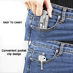 YOUSUNLONG Folding Knife - One Hand Open Pocket Knife With Clip - EDC Tactical Knife - Quick Open Survival Knife Grip - D2 Steel Blade