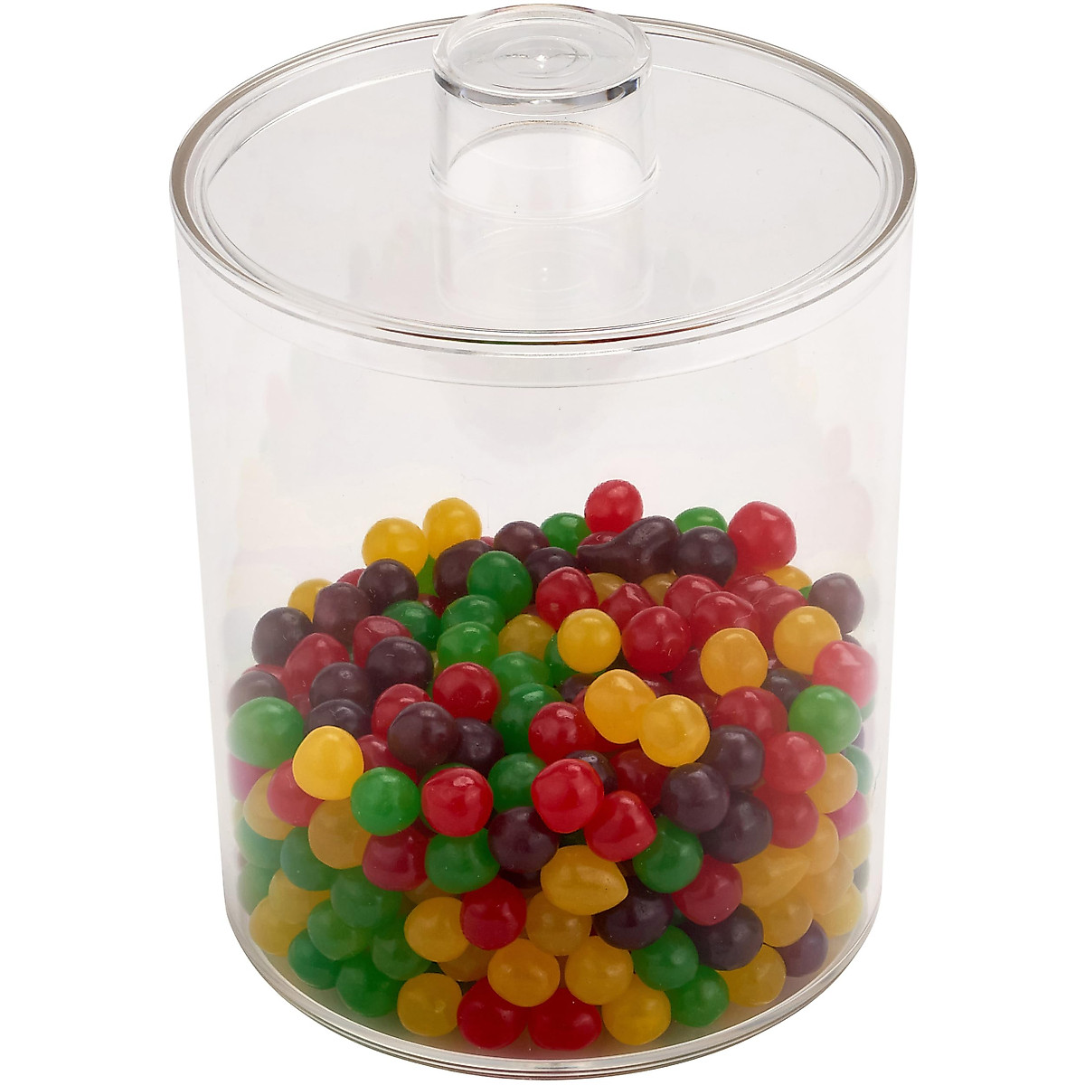 Pioneer Plastics 277C Clear Round Plastic Container with Lid, 4.0625" W x 4.75" H