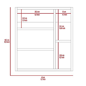 TuHome White Modern Engineered Wood Labelle 19" Mirror Medicine Cabinet