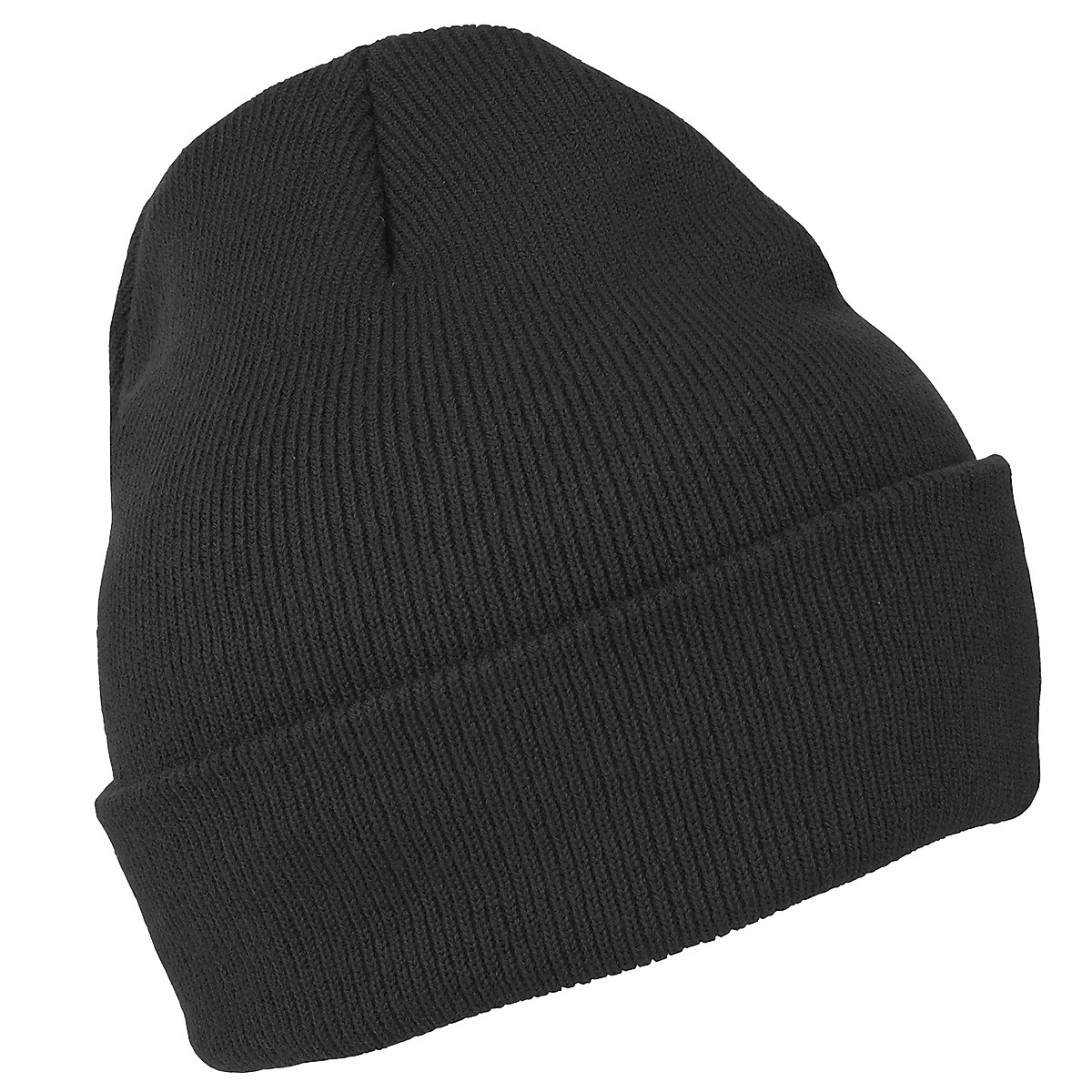 Gelante Men Women Warm Knit Cuffed Plain Beanie Hat Skull Cap. 2040A-1PC-Black