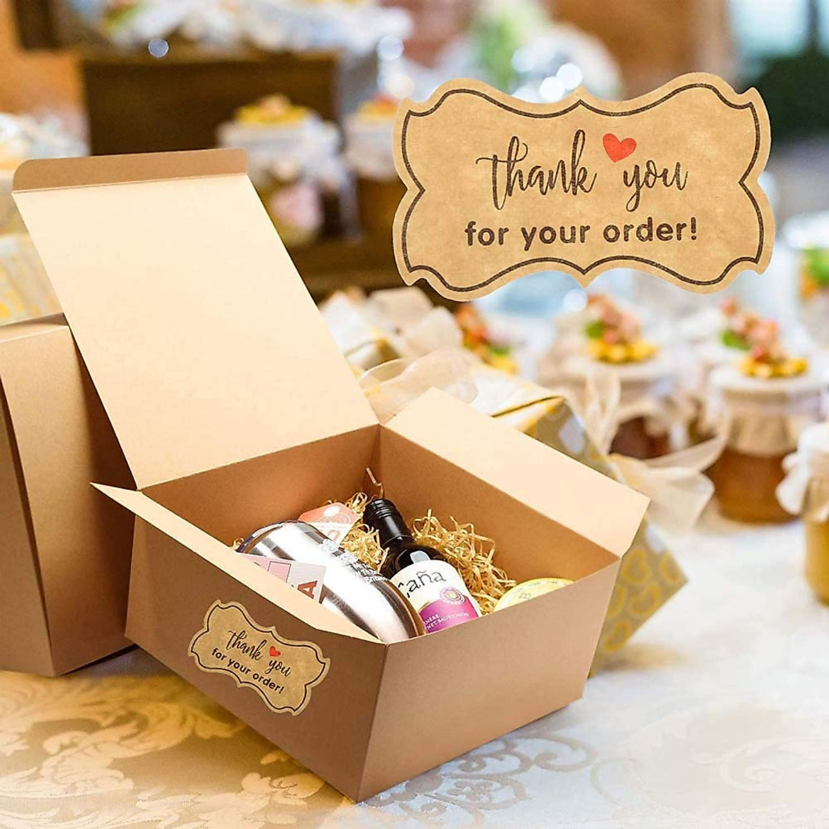 Thank You for Your Order Stickers,Thank You for Supporting My Small Business Stickers, 3 * 5cm, 250 Labels per Roll, for Holiday Present Labels Decor