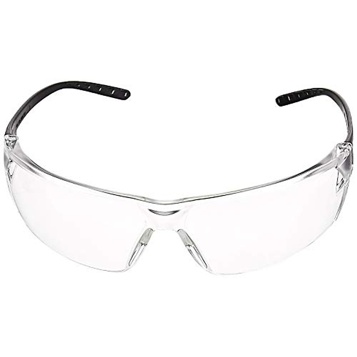 AmazonCommercial Double Lens Safety Glasses (Clear/Black), Anti-scratch, 12-pack