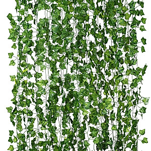 118 FT Artificial Ivy Garland, Fake Ivy Leaves Fake Leaf Plants Vine Hanging Garland Ivy Foliage Leaves for Wedding Party Kitchen Office Outdoor Greenery Wall Décor, Style 3