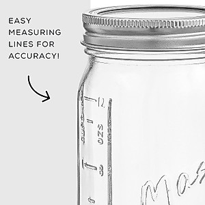 16 Oz Mason Jars With Lids, Labels and Measures! 6-Pack Regular Mouth Mason Jars, Glass Jar with Lid and Band. Airtight Canning Jars, Overnight Oats Jars, Salad Jars, Sourdough Starter Jar