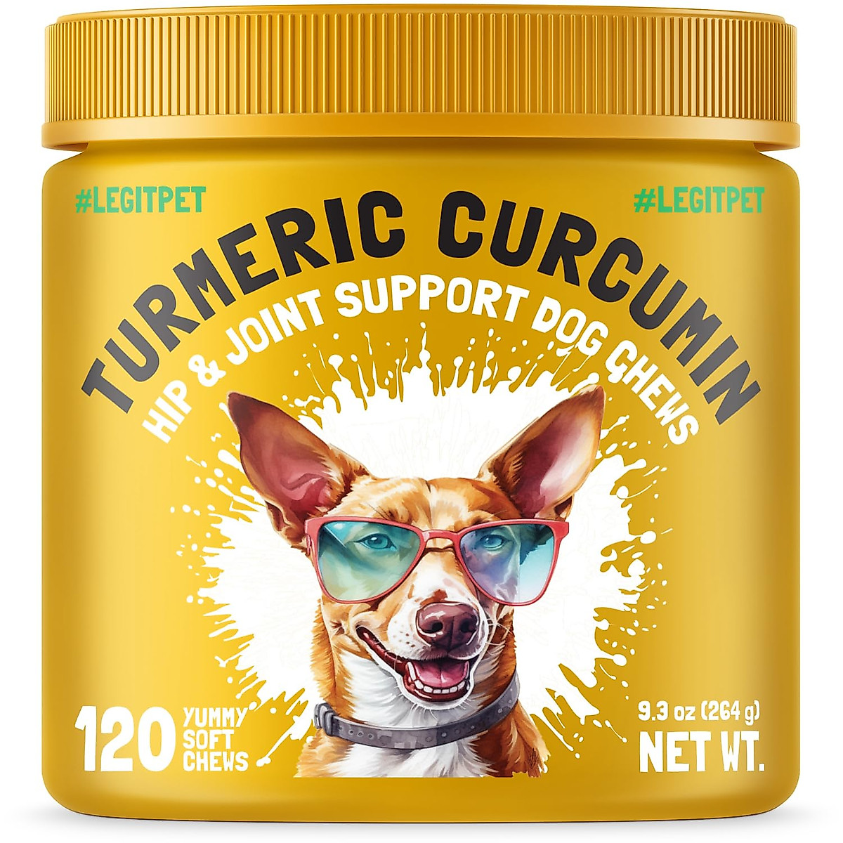 LEGITPET Hemp Hip & Joint Supplement for Dogs 120 Soft Chews and Turmeric Curcumin Hip & Joint Dogs Supplement Anti-Inflammatory Support 120 Chews