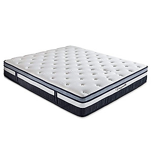 Vesgantti Queen Mattress 11 Inch Innerspring Multilayer Hybrid Queen Mattress - Ergonomic Design with Memory Foam and Pocket Spring Mattress Queen Size - Box Top Series Medium Firm Feel