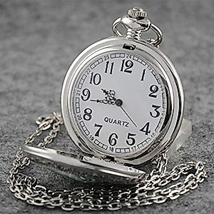 VIGOROSO Quartz Beautiful Peony Bird Enamel Painting Steampunk Silver Pocket Watches in Box