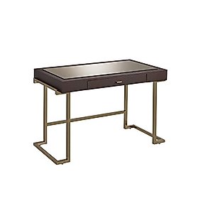ACME Boice Desk - 92336 - Espresso PU & Champagne
