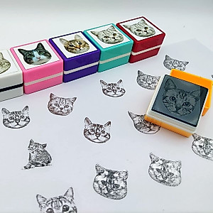 Custom Made Pet Portrait Stamp，Custom Pet Stamp Self Inking，pet Stamp，Custom Stamps，Custom Ink Stamp， Personalized Pet Stamp Personalized Pet Stamp,pet Face Stamps