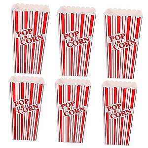 HEMOTON 30 Pcs Popcorn Popcorn Bucket Microwave Containers Disposable Food Containers Snack Container Oil Proof Popcorn Cup Disposable Popcorn Buckets Paper Popcorn Boxes Popcorn Bag Candy