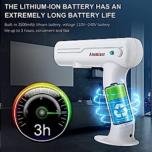 BerlinVV Handheld Sprayer Fogger Machine 0-20Μm Cordless Fogger Machine Disinfectant,Handheld USB Rechargeable ULV Electric Sprayer Nano Atomizer,Suitable for Home Office School Garden Outdoor