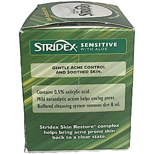 Stridex Daily Care Acne Pads with Aloe, Sensitive Skin, 90 ct