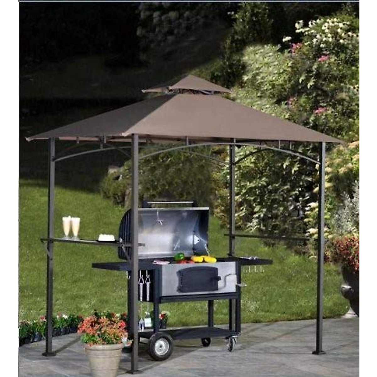 MASTERCANOPY Grill Gazebo Replacement Canopy for Model L-GG001PST-F (Brown)