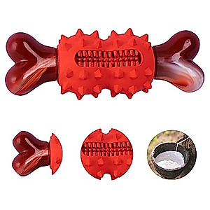 Pjeghbvop Bone Shaped Molar Stick for Large Dogs Dental Care Bite-Resistant Natural Rubber Toothbrush