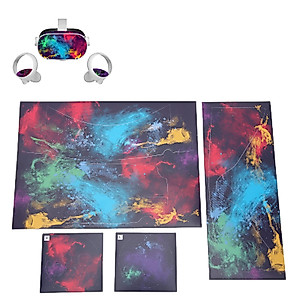 VGEBY VR Glasses Skin Stickers,Protective Skin Decals PVC Removable Glasses Sticker Controller Skin Stickers for Quest 2 Accessories (Splash Ink and Color)