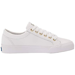 Keds womens Jump Kick Leather Sneaker, White/Gold, 6.5 US