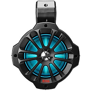 BOSS Audio Systems B62RGB ATV UTV Marine Boat Stereo 6.5 Inch Wake Tower Speakers – IPX5 Weatherproof, Bluetooth, Built-in Amplifier