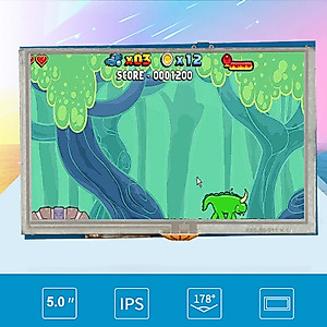 VBESTLIFE for Raspberry Pi 5 Inch HDMI LCD HD with Touch Pen, Mini Game Console Raspberry Pi Screen Monitor for Raspberry PI3 PI2,B Gaming