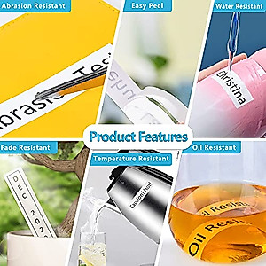 Hehua 18mm 0.7 Laminated White Tape Compatible for Brother P-Touch TZe-241 TZe241 TZ-241 TZ241 TZe Label Maker Tape for Ptouch PTD400 PTD600 PTP750W PT1880, 3/4 Black on White Tapes, 26.2ft, 5 Pack