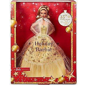 2023 Holiday Barbie Doll, Seasonal Collector Gift, Barbie Signature, Golden Gown and Displayable Packaging, Light Brown Hair