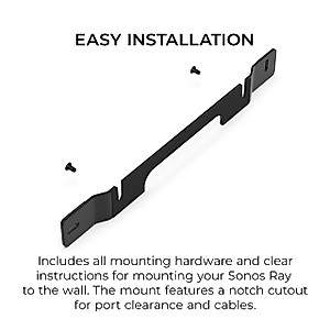 HumanCentric Wall Mount Compatible with Sonos Ray Sound Bar Mount, Floating Style Mounting Bracket Compatible with Sonos Ray Wall Mount, Soundbar Mount for Sonos Ray Mount on Wall Under TV, Black