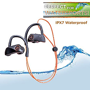 Eco Survivor IPX4 Sweat Resistant Earbuds with Mic, in-Line Controller, Flexible Ear Loops, 3 Silicone Gel Cushions, Premium Sound Quality, Great in-Ear Headphones, Outdoors, 43682