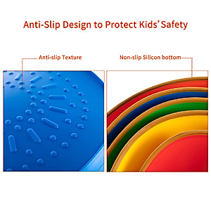 BEJOY Balance Stepping Stones for Kids Portable Stepping Blocks with Non-Slip Rubber Grips River Stones Indoor & Outdoor Toy for Kids 5 pcs