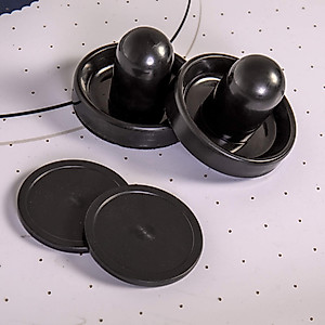 American Legend Brookdale Air-Powered Hockey Table with Rustic Wood Grain Finish, Angled Legs and Turnbuckle Accents Brown, 75.31"L x 38.98"W x 8.5"H