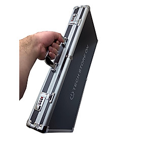 TECH STORE ON Flash USB Thumb Drive Holder Storage Organizer Case with Swivel Handle | Antistatic and Shockproof (aluminum, huge, holds 130 USB slots)