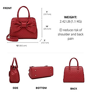 Scarleton Handbags for Women, Purses for Women, Purse with Bow, Satchel Handbags for Women, Satchel Bag for Women, H104810N - Red