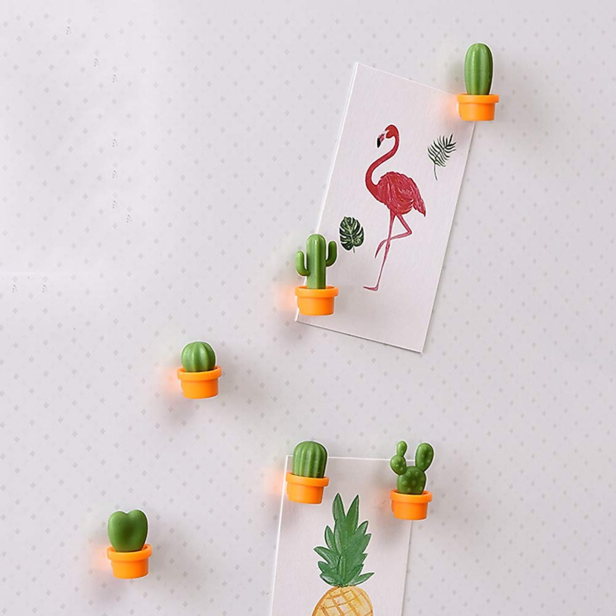 XYBHRC Fridge Magnet, 6PCS Cactus Fridge Magnets Mini Plant Refrigerator Artificial Plants Potted Stickers Cute for Magnet Boards Fridge Home Office Decor